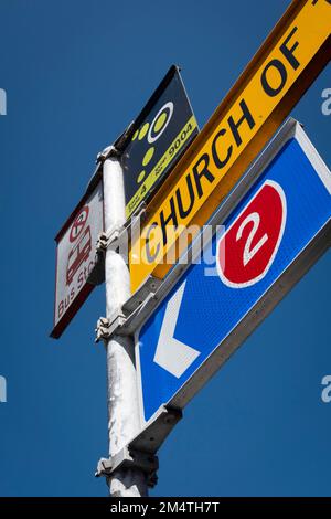 Street signs, Petone, Wellington, North Island, New Zealand Stock Photo ...