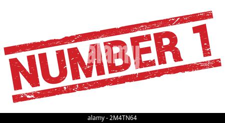 NUMBER 1, text on red rectangle stamp sign Stock Photo - Alamy