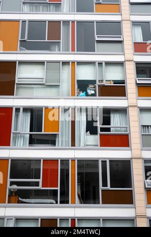 Apartment block detail, Wellington, North Island, New Zealand Stock ...