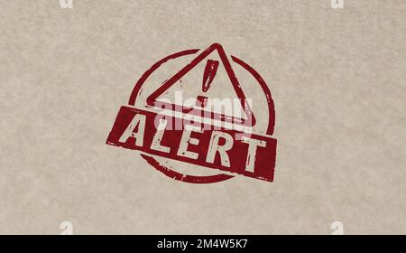 Alert stamp icons in few color versions. Danger alarm, security warning ...