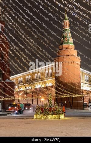 Moscow, Russia - December 7, 2022: Big Christmas tree. New Year ...