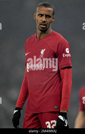 Manchester, UK. 22nd Dec, 2022. Joe Gomez #2 of Liverpool runs with the ...