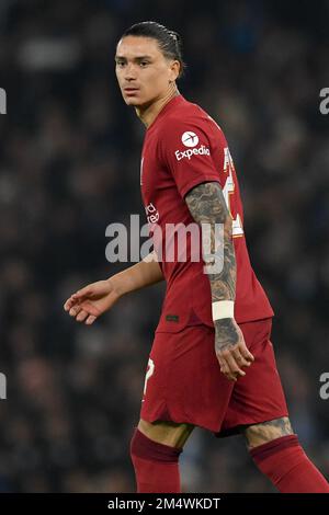 Manchester, UK. 22nd Dec, 2022. Joe Gomez #2 of Liverpool runs with the ...
