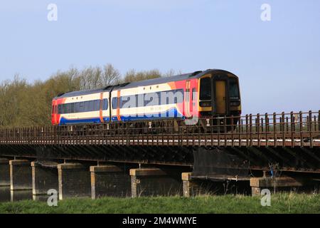 East Midlands Regional train 158846 at Manea Station, Fenland ...