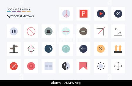 25 Symbols & Arrows Flat color icon pack Stock Vector Image & Art - Alamy