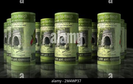 Sri Lanka money Sri Lankan Rupee money pack 3d illustration. 1000 LKR ...