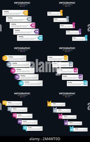 Illustrate complex ideas with six vector infographics and cycle ...