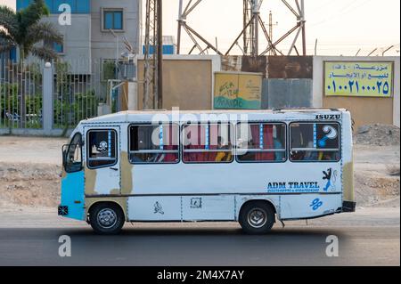 Egypt. 13th Nov, 2022. A bus is parked on the side of a highway between ...