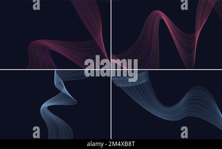 Add visual appeal to your presentations with these abstract waving line ...