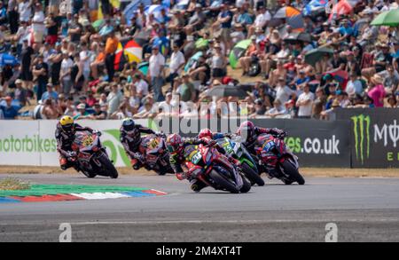 British Super Bikes Thruxton Race Circuit Sunday Race Day Stock Photo ...