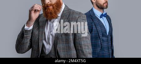 studio shot of gentlemen wearing tux, copy space. elegant gentlemen in ...