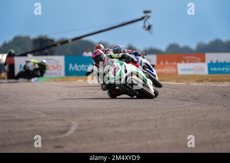 British Super Bikes Thruxton Race Circuit Sunday Race Day Stock Photo ...