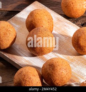 Fritters Traditional Colombian Food; Fried Cheese Flour Dumplings Stock ...