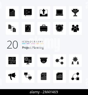 Project Planing Glyph 5 Icon Pack Including planning. diagram. page. sheet. page Stock Vector ...