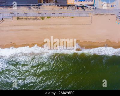Salisbury Beach aerial view including Broadway and Boardwalk in town of ...