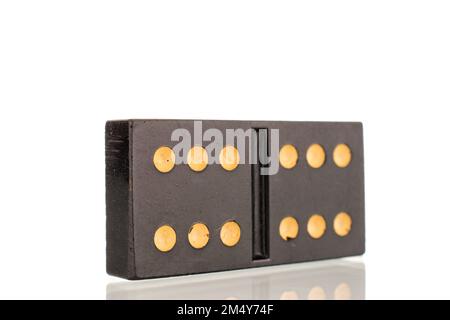 One domino, macro, isolated on white background Stock Photo - Alamy