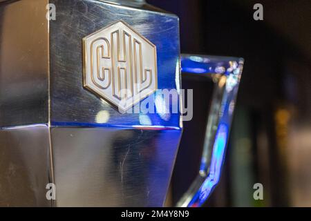 The CHL trophy is on display in the Bossard Arena at the entrance ...
