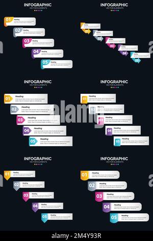 Illustrate complex ideas with six vector infographics and cycle ...