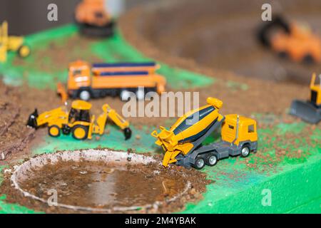Toy Backhoe Set, Working In The Mine, With Selective Focus Stock Photo ...