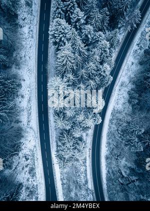 Road in snow in winter, Hirsau, Black Forest, Germany Stock Photo - Alamy