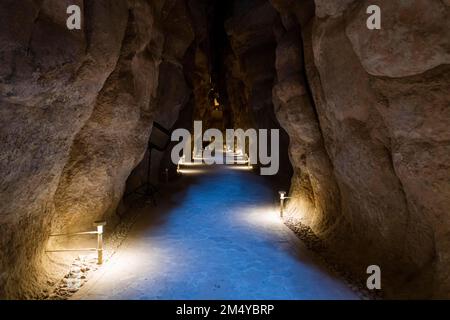 Cave at Al Qarah mountain, Unesco site Al Ahsa Oasis, Hofuf, Kingdom of ...