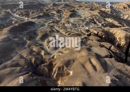 Aerial of the Al Qarah mountain, Unesco site Al Ahsa Oasis, Hofuf ...