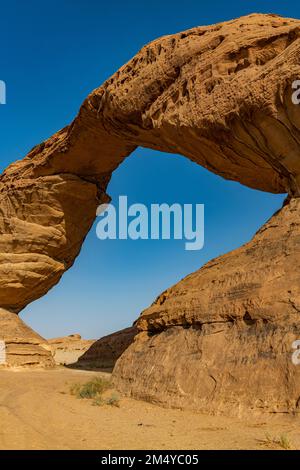 Rainbow rock arch, Al Ula, Kingdom of Saudi Arabia, Middle East Stock ...