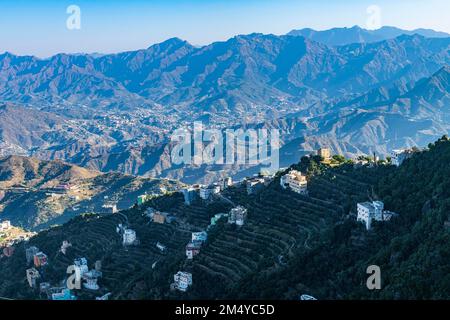 Green terraces, Fayfa mountain, Jazan province, Saudi Arabia Stock ...