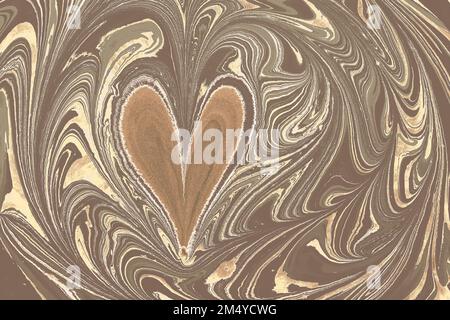Abstract picture of the heart. Creative marbling heart pattern ...