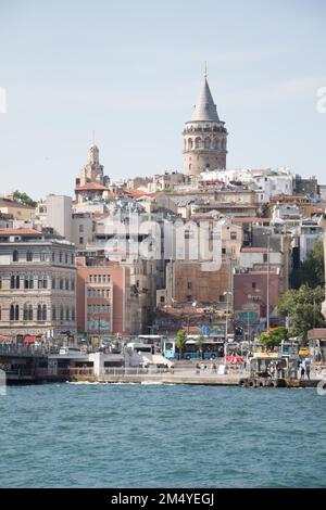 View of the Galata Tower from Byzantium times in Istanbul Stock Photo ...