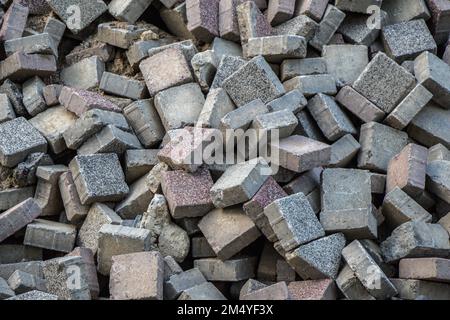 Concrete pavement tile stones as building material Stock Photo - Alamy