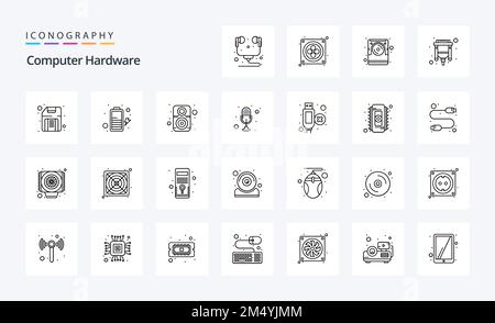 Computer Hardware Line 5 Icon Pack Including speaker. hardware. hardware. computer. hardware ...