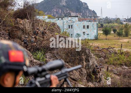 GUIGANG, CHINA - DECEMBER 23, 2022 - Officers and soldiers conduct an ...