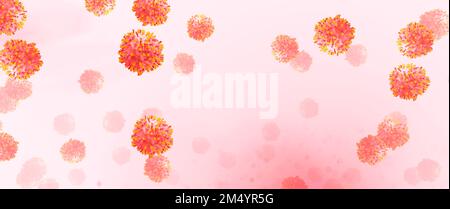 Respiratory syncytial virus (RSV) particles , 3d illustration. RSV ...