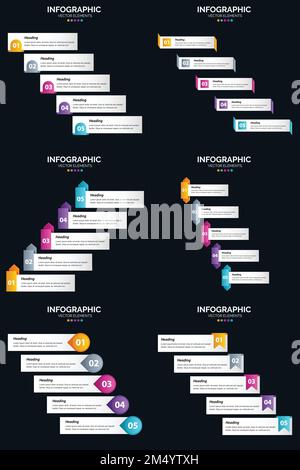 Illustrate complex ideas with six vector infographics and cycle ...