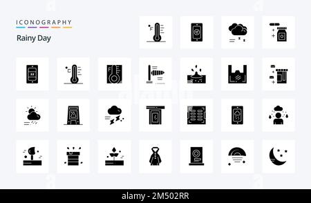 Rainy 25 Glyph icon pack including . furniture. temperature. dryer. rainy Stock Vector Image ...