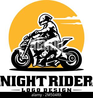 A beautiful logo design of a motorcycle racer in a triangle background ...
