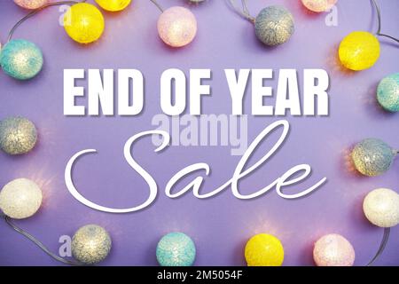 Final Sale text and LED cotton Balls Decoration on blue Glitter ...