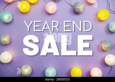 Final Sale text and LED cotton Balls Decoration on blue Glitter ...