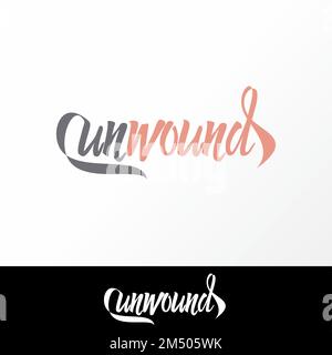 letter UNWOUND sans serif script written font Image graphic icon logo ...