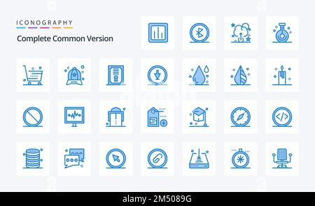 Complete Common Version Blue 5 Icon Pack Including hat. degree. network. college. pulse Stock ...