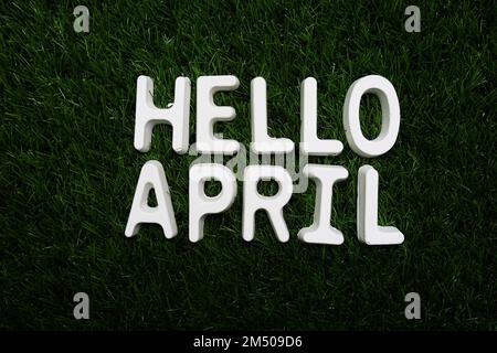 Hello April alphabet letter with space copy on pink background Stock ...