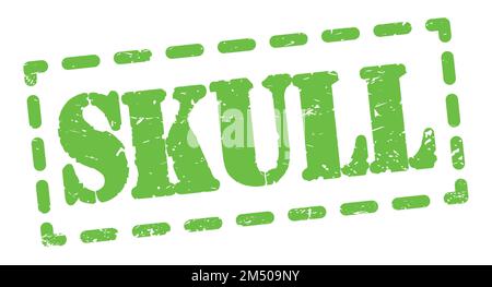 SKULL text written on green grungy lines stamp sign Stock Photo - Alamy