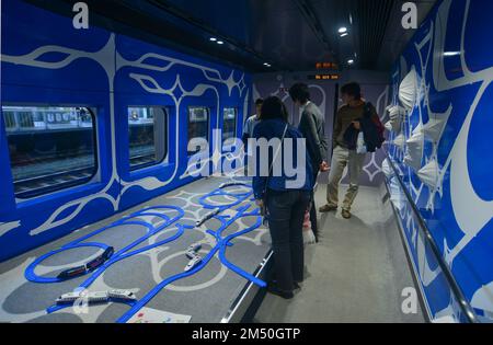 Gunma, Japan - Nov 9, 2019. Inside the luxury carriage of the Genbi ...