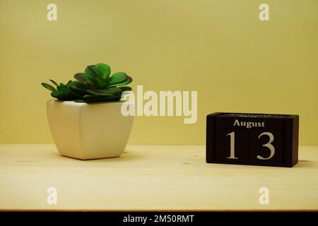 August 12th calendar wooden cube Stock Photo - Alamy
