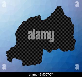 Rwanda map. Geometric style country outline. Fancy violet vector ...
