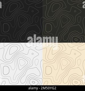 Topography patterns. Seamless elevation map tiles. Amazing isoline ...