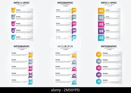 Illustrate complex ideas with six vector infographics and cycle ...