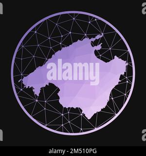 Majorca icon. Island map on dark background. Stylish Majorca map with ...