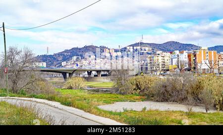 Highway bridges over the Besos river, Sant Adriá del Besós, Barcelona ...